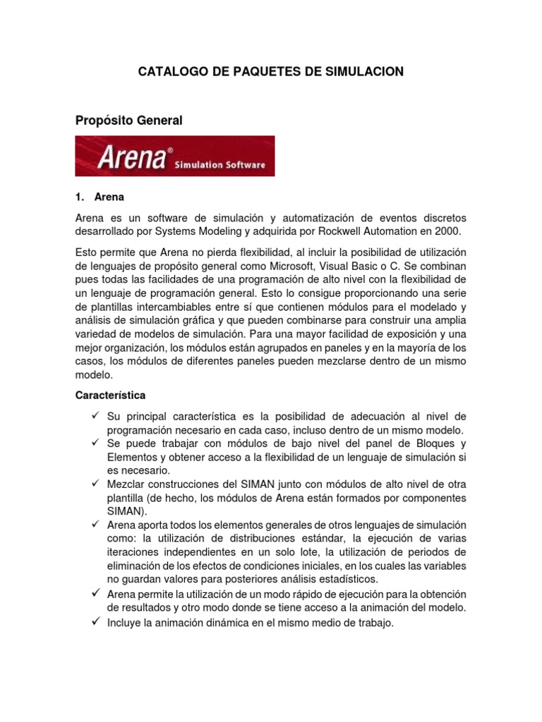 Catalogo de Paquetes de Simulacion | PDF | Lenguaje de programación ...