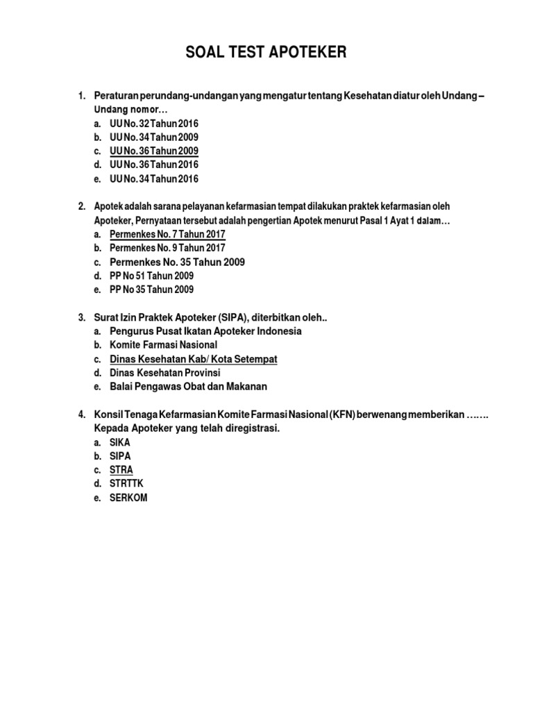 Soal Apoteker | PDF