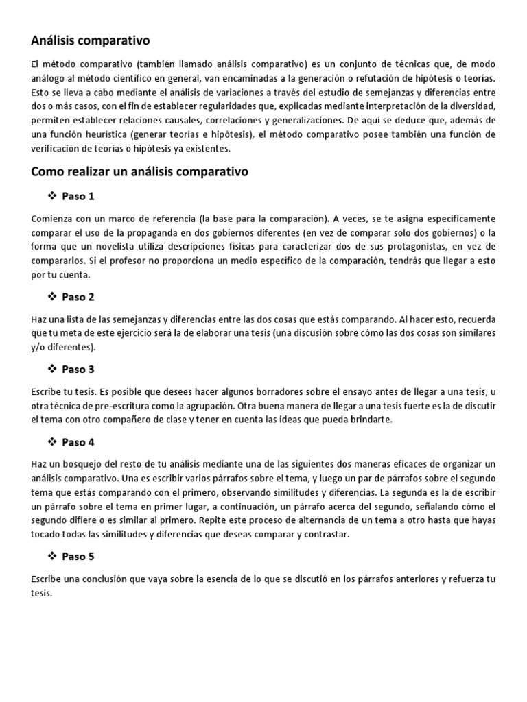 Análisis Comparativo | PDF | Método científico | Teoría