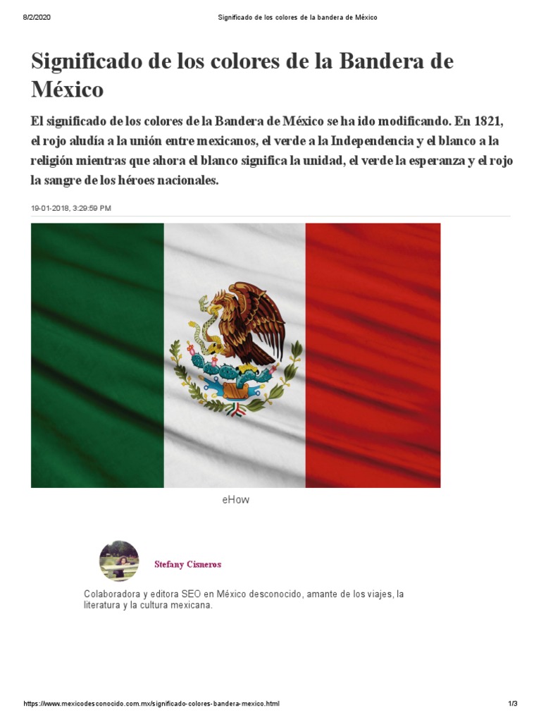 Significado de Los Colores de La Bandera de México | PDF | Símbolos ...