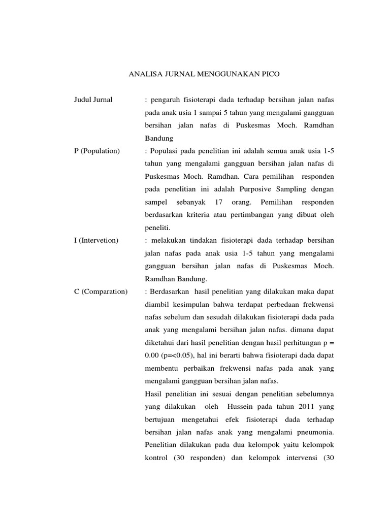 Analisa Jurnal Menggunakan Pico-1 | PDF