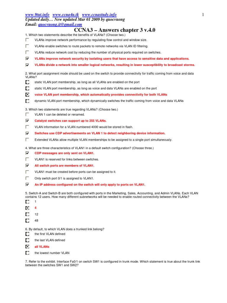 CCNA3 - Answers Chapter 3 v.4.0: Updated Daily New Updated Mar 01 2009 by Quocvuong Email | PDF ...