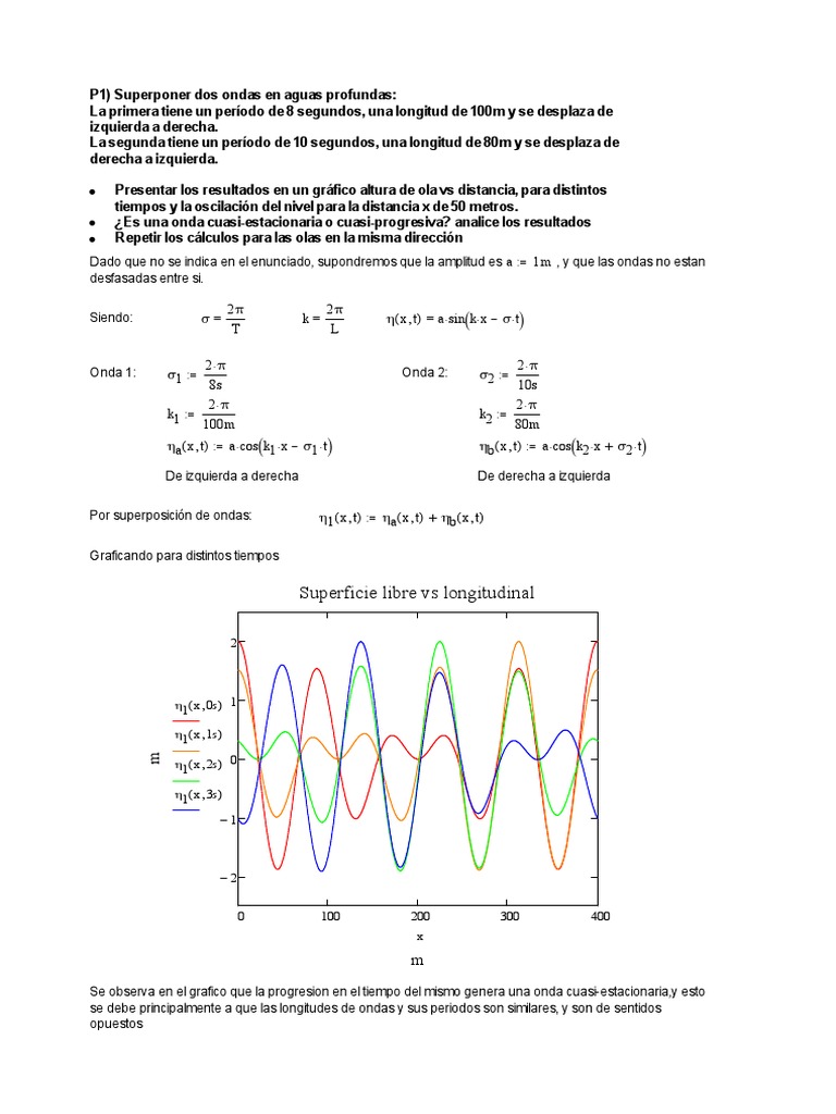 Hidráulica Marítima - Teoria Lineal de Olas - Ejercicios | PDF ...