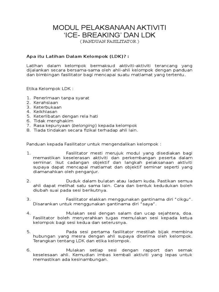 Modul Ice Breaking & LDK | PDF