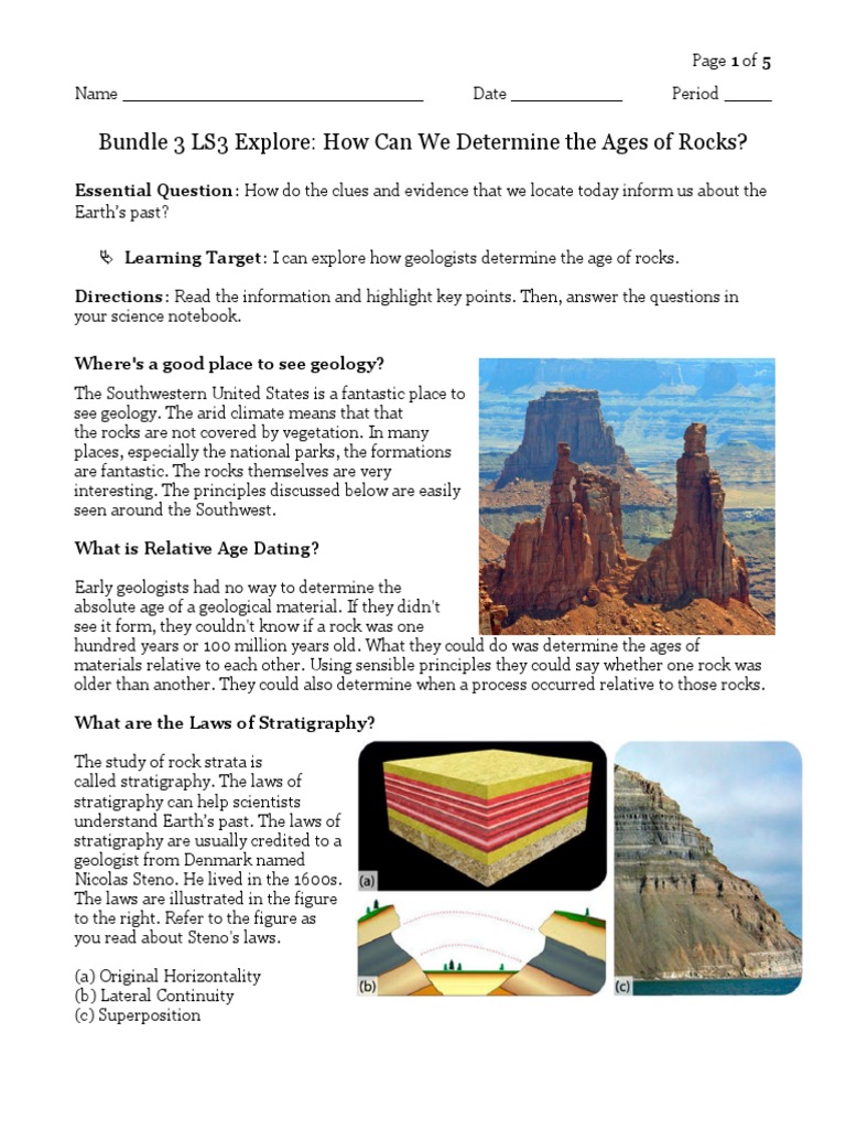 ls3 Explore Principles of Relative Dating Article | PDF | Geology ...