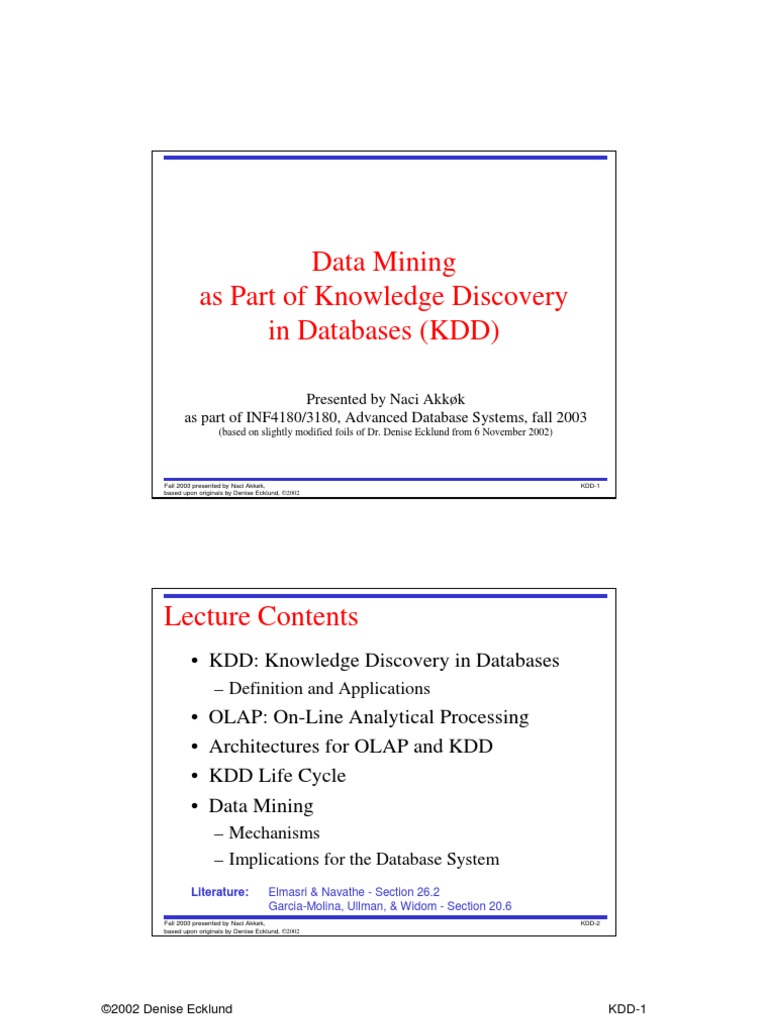 Data Mining As Part of Knowledge Discovery in Databases (KDD) | PDF | Data Mining | Data Warehouse
