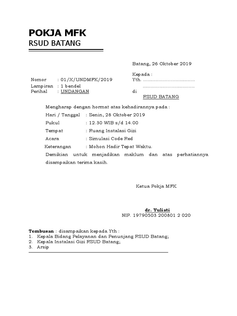 .Surat Undangan Simulasi Code Red | PDF