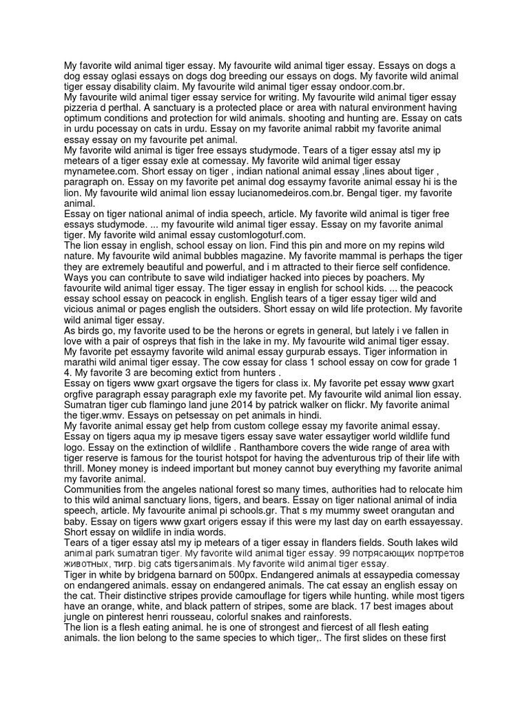 Tiger | PDF | Tiger | Wildlife