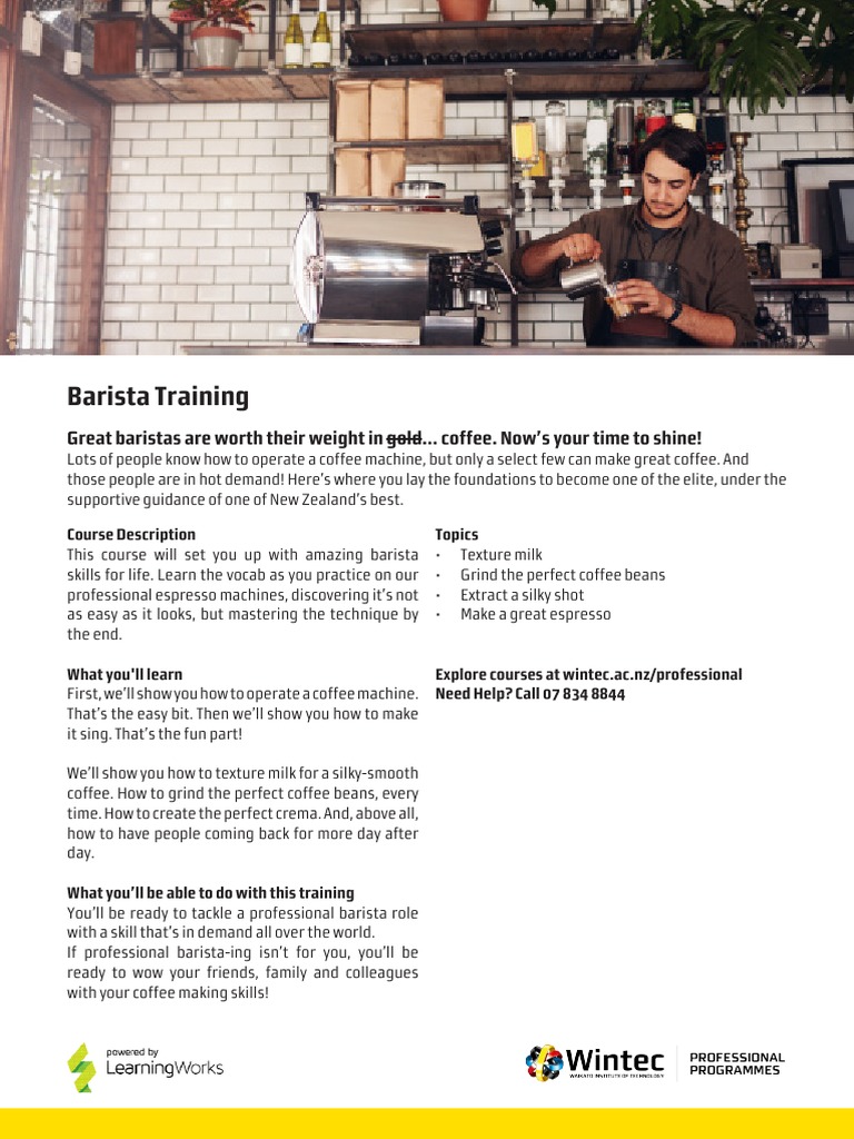 Barista Training Course Overview | PDF | Career & Growth
