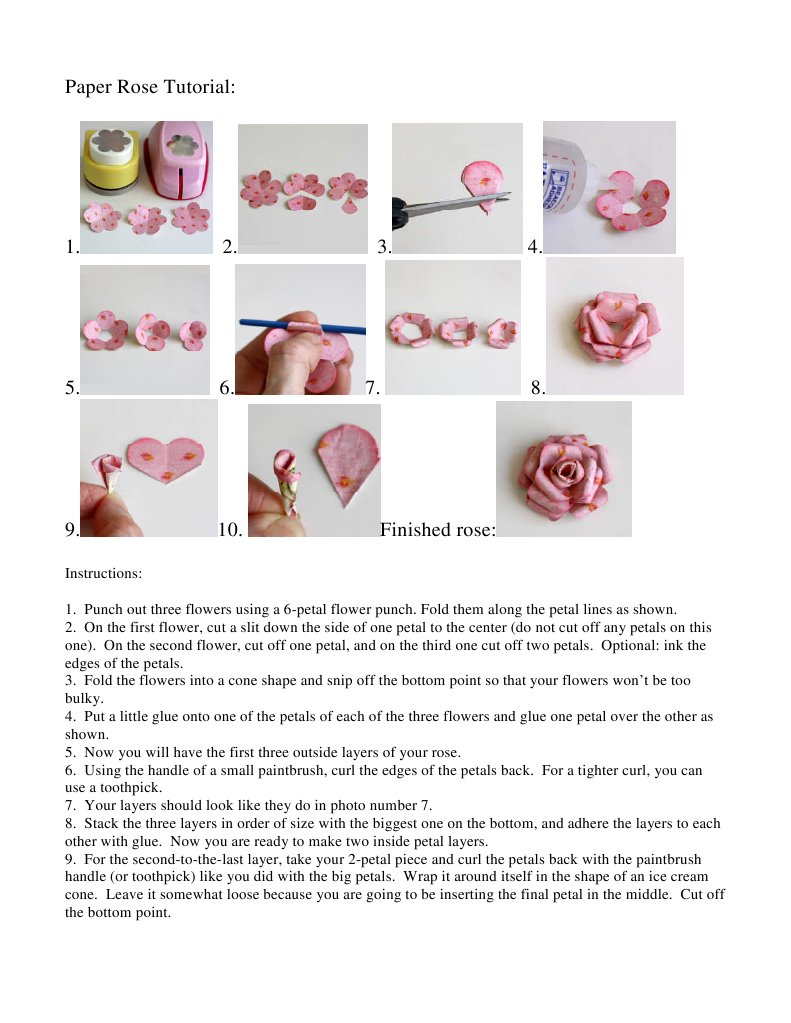 Paper Rose Tutorial | PDF