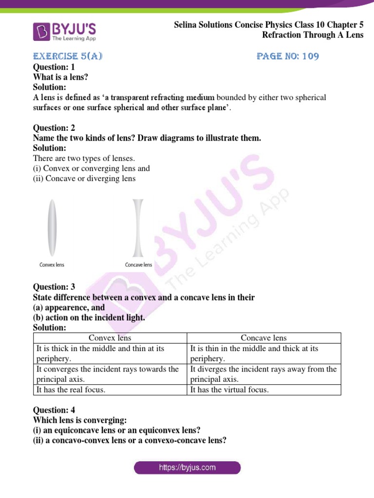Class 10 Physics: Lens Refraction | PDF | Prism | Optics