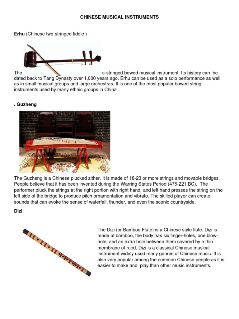Overview of Chinese Musical Instruments | PDF | Art
