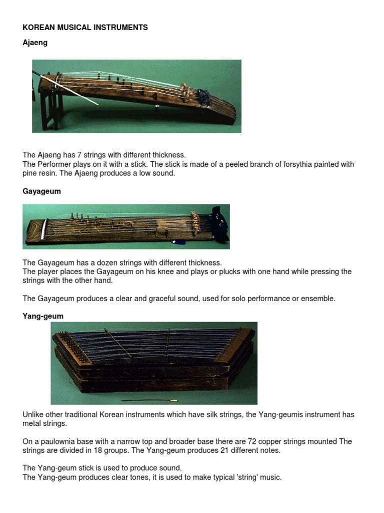 Korean Musical Instruments | PDF