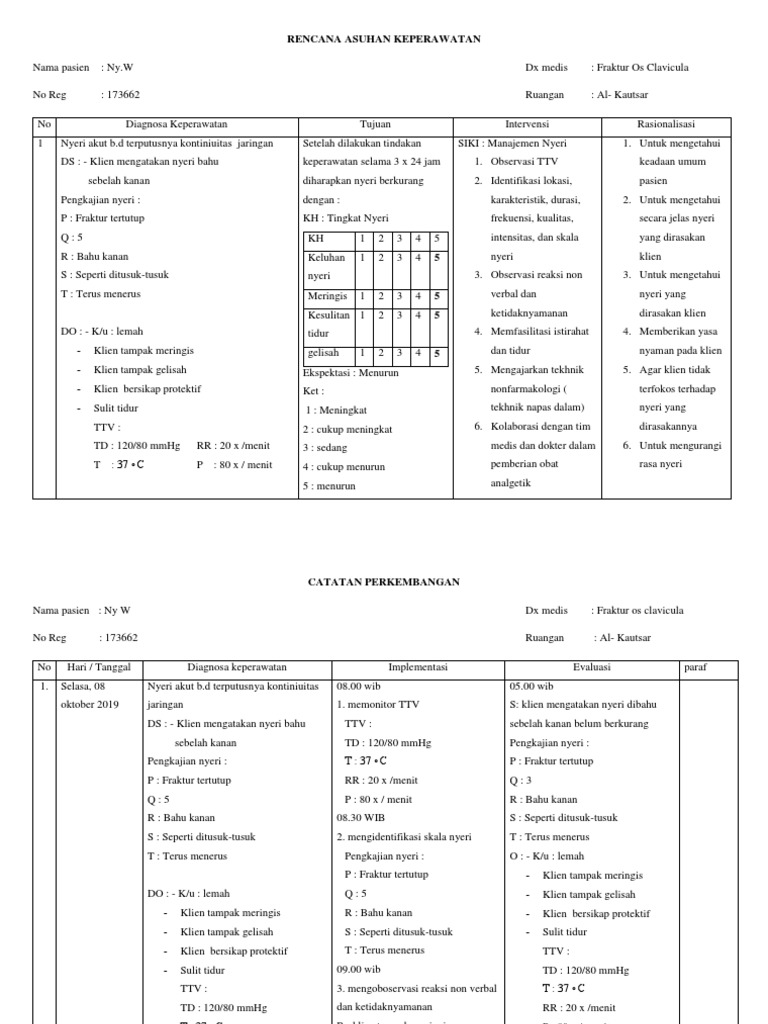 Rencana Asuhan Keperawatan Dan Catatan Perkembangan | PDF