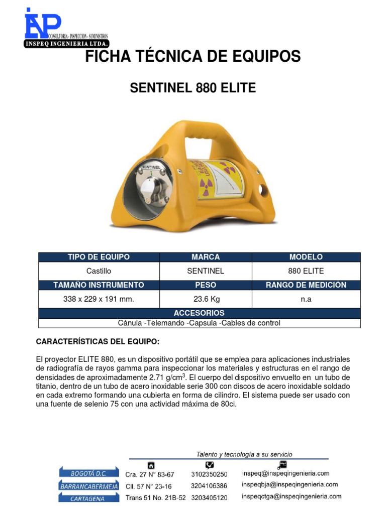 Ficha Técnica: Sentinel 880 Elite | PDF | Tecnología