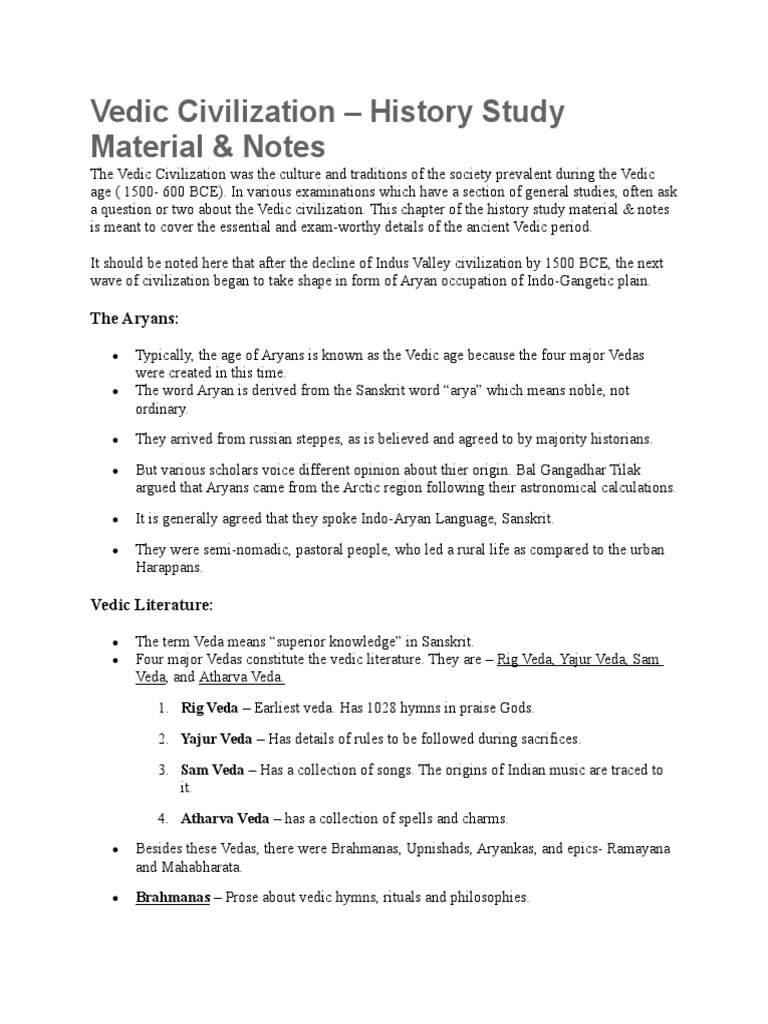 Vedic Civilization Chitransh | PDF | Vedas | Religion And Belief