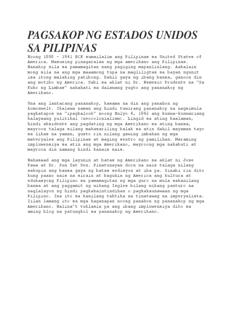 Pagsakop NG Estados Unidos Sa | PDF