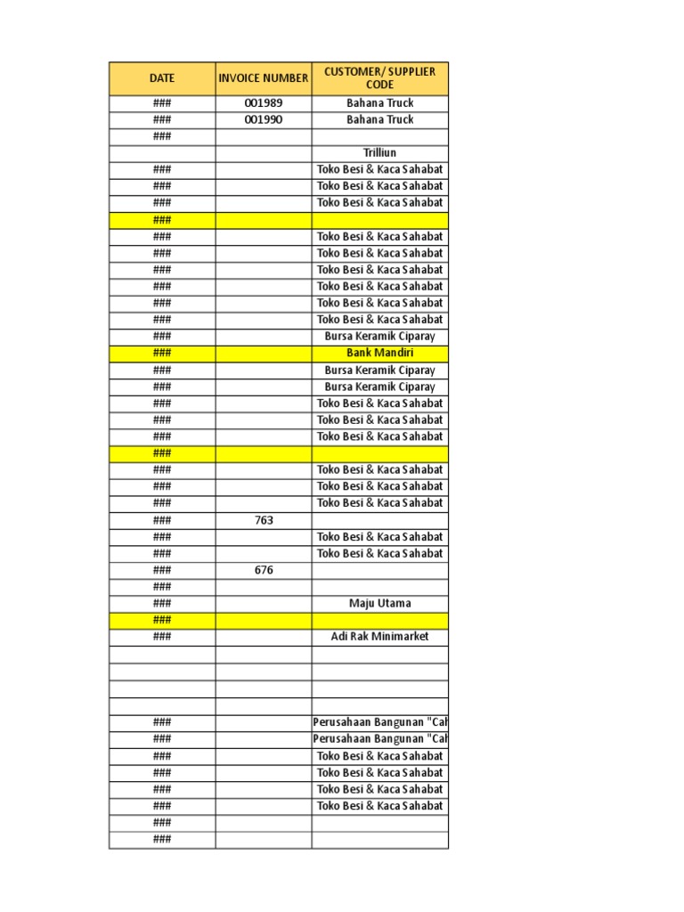 Contoh Rekap Bon | PDF