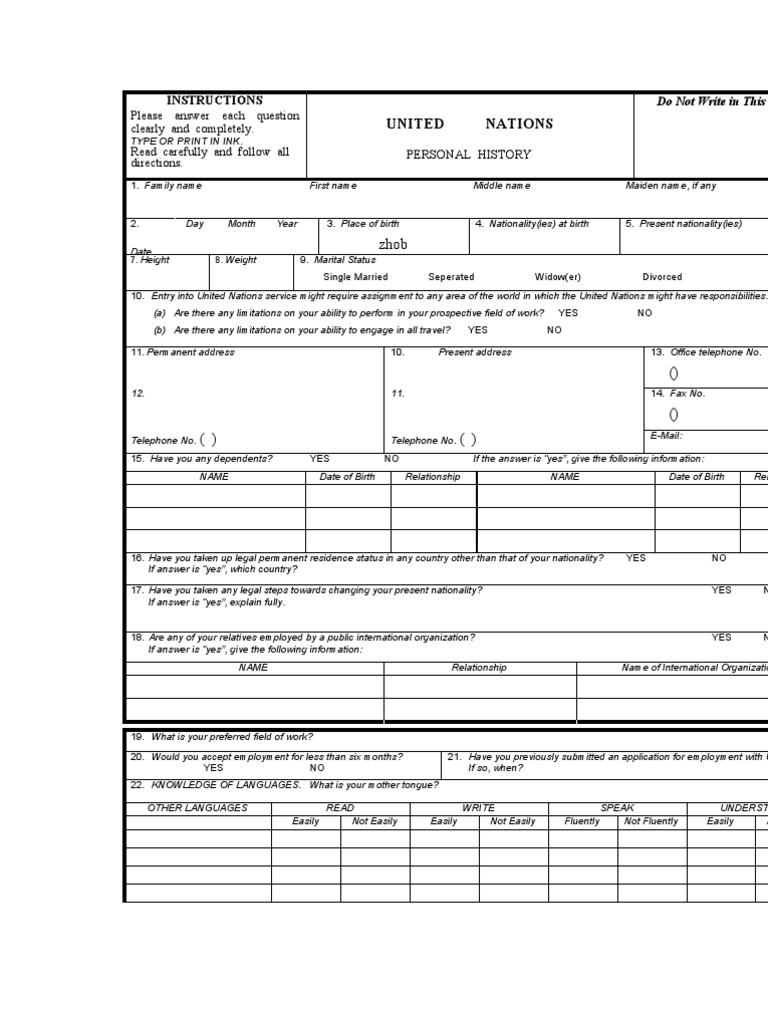 P11 Form | Academic Degree | Employment