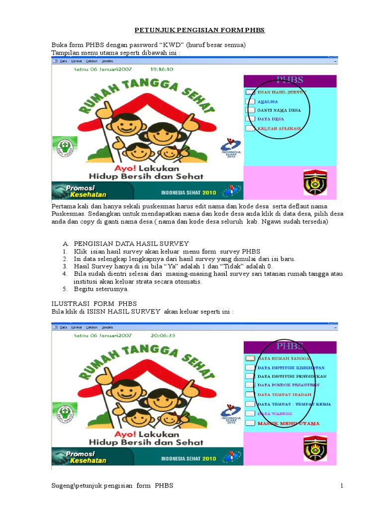 Panduan Pengisian Form PHBS 2024 | PDF | Karier & Perkembangan