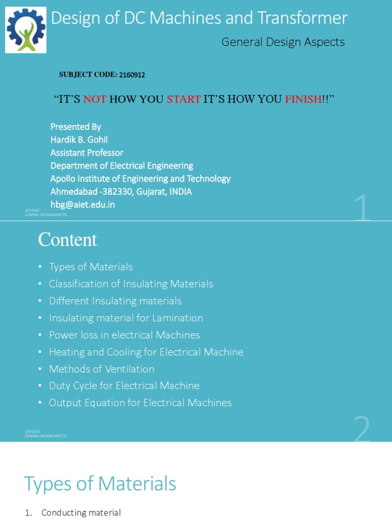 Design of DC Machines & Trannsformer | PDF | Insulator (Electricity ...