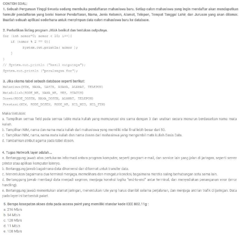 Soal SKB Pranata Komputer PDF | PDF