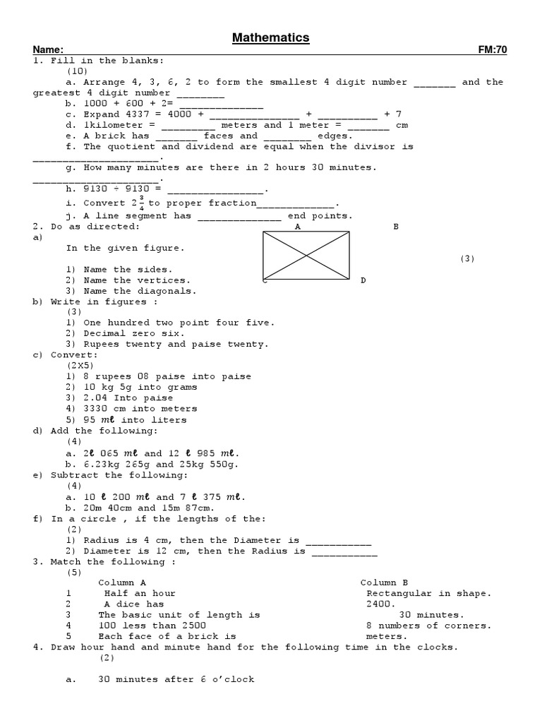 Math Set 1 | PDF | Numbers | Elementary Mathematics
