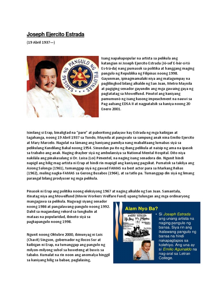 Joseph Estrada Talambuhay