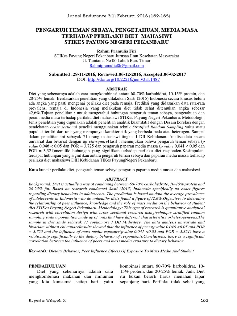 Pengaruh Teman Sebaya Pengetahuan Media Masa Terha | PDF | Pengembangan Diri