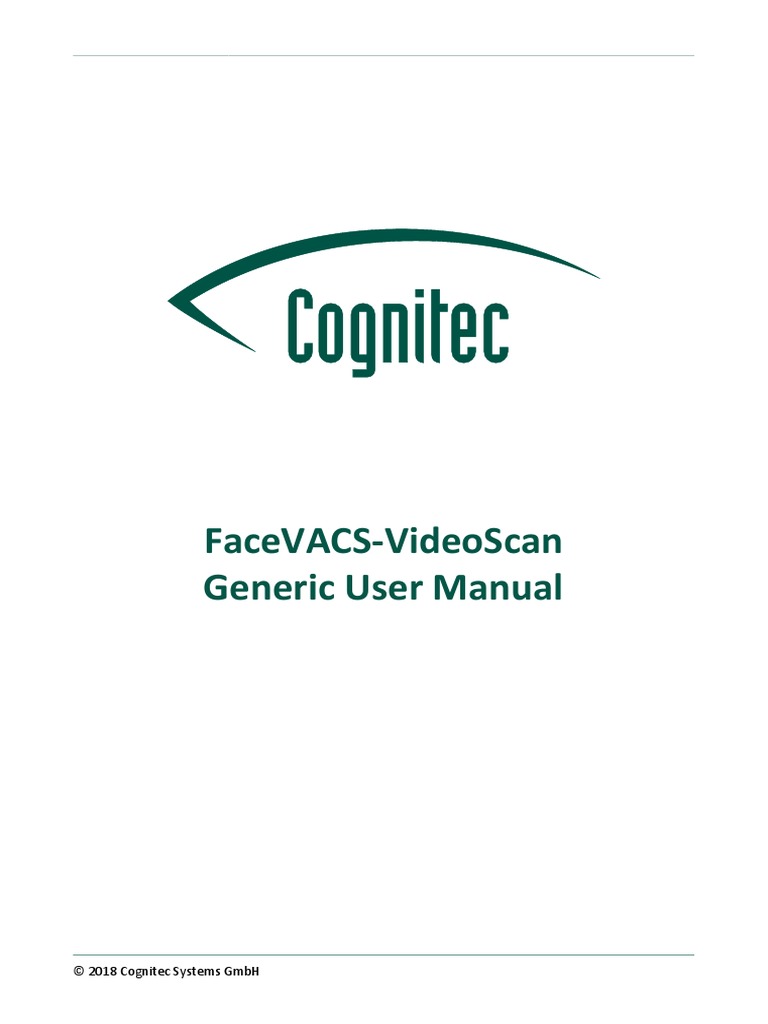 Cognitec VideoScan UserManual | PDF | Command Line Interface | Video