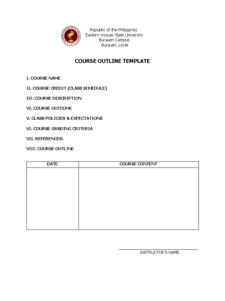 Course Outline Template | PDF