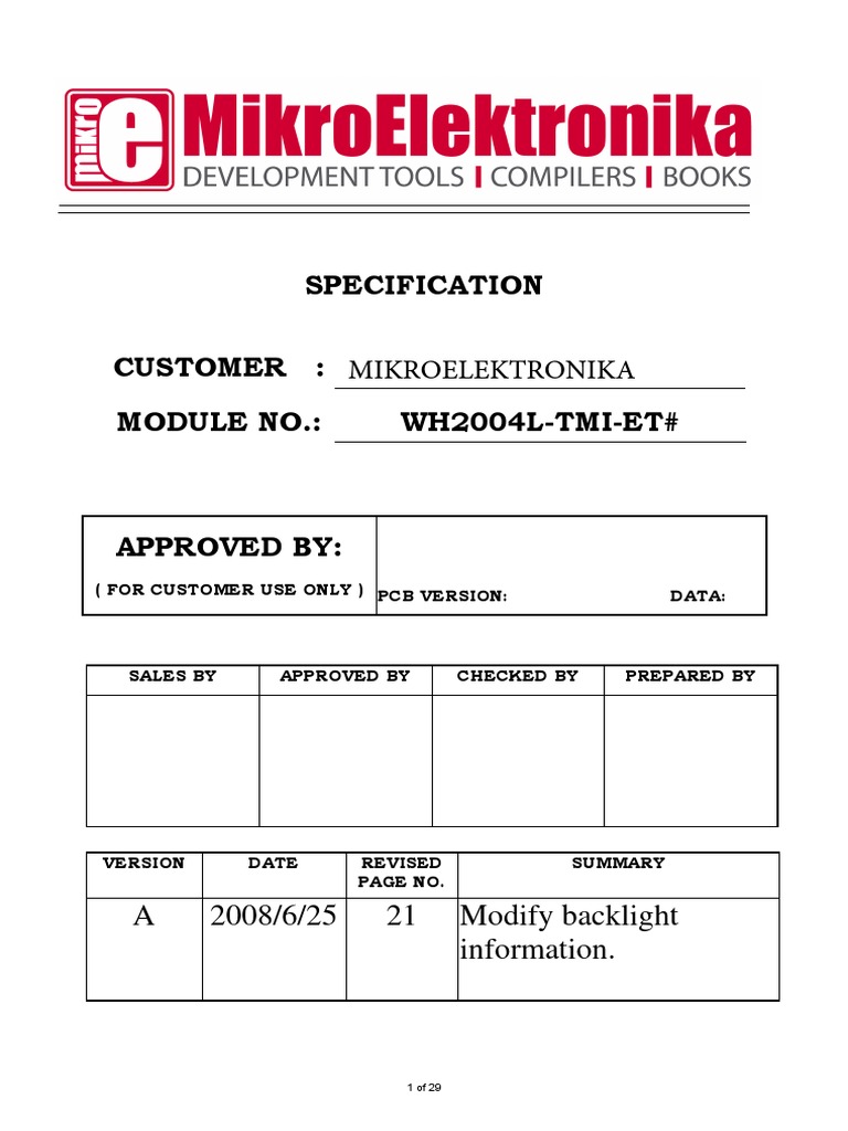LCD 4x20 Large Digit Datasheet | PDF | Backlight | Liquid Crystal Display