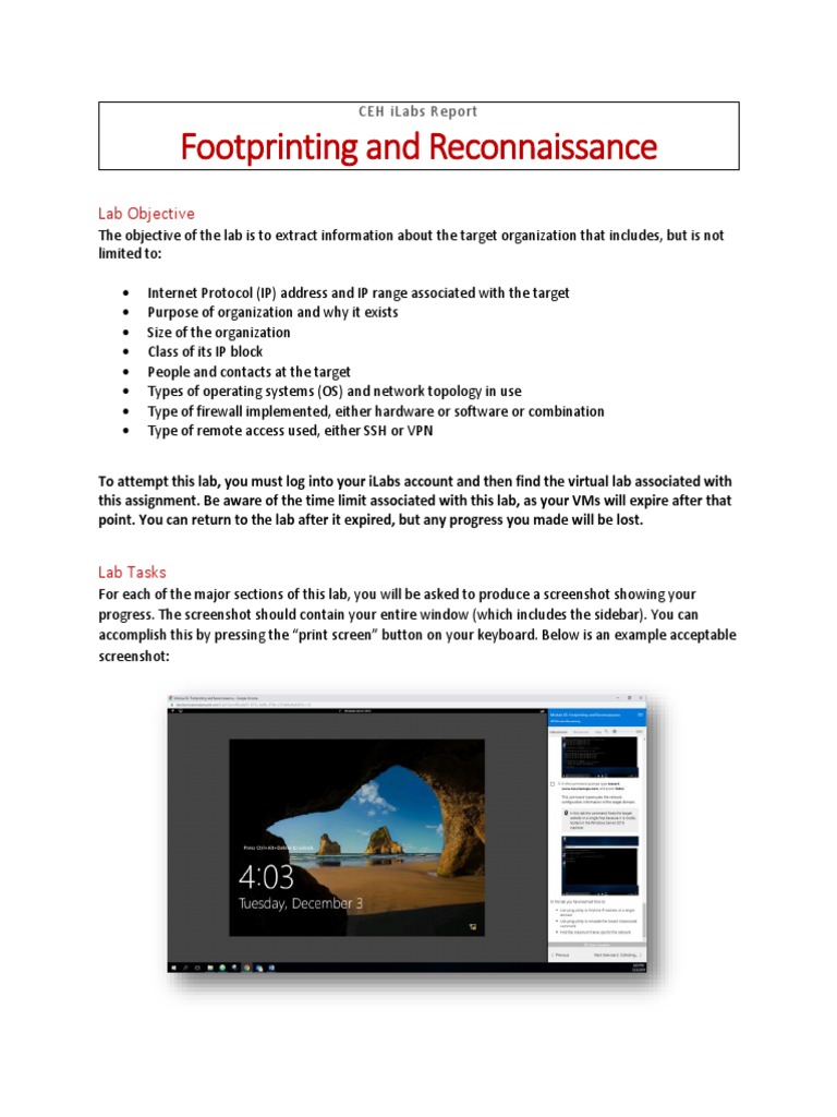 Footprinting and Reconnaissance Lab Guide | PDF | Websites | Internet ...