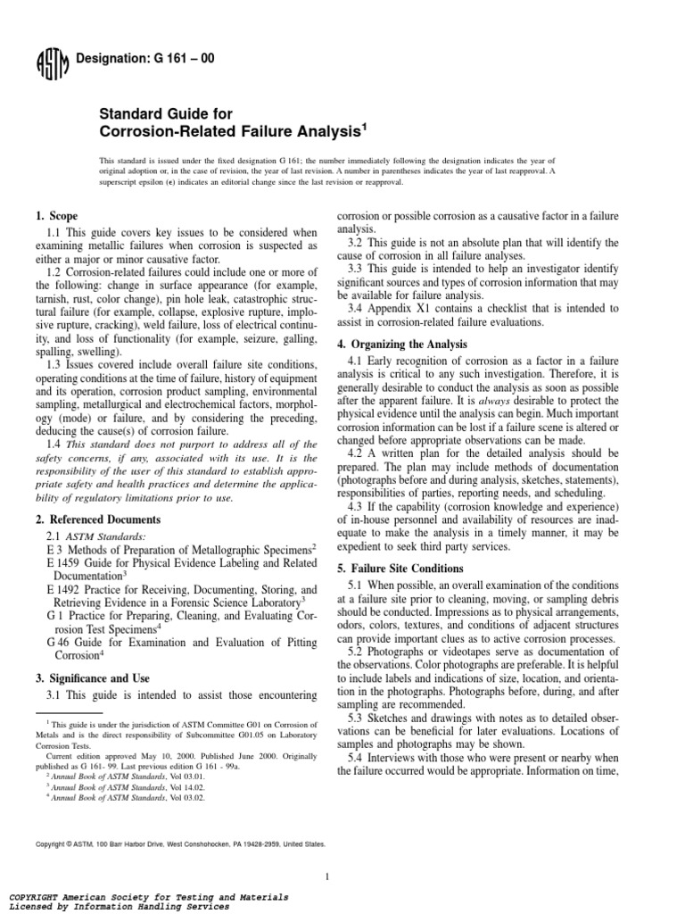 Astm-G161 PDF | PDF | Corrosion | Failure Analysis