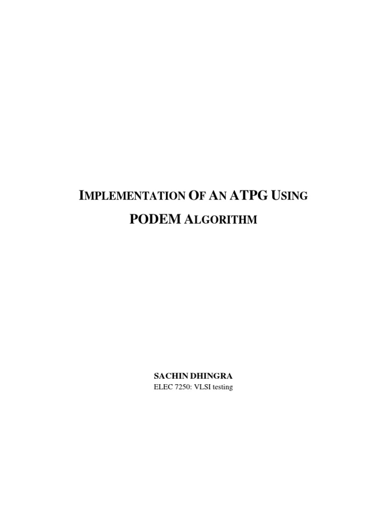 I O A Atpg U Podem A Mplementation F N Sing Lgorithm Pdf Algorithms Theoretical Computer