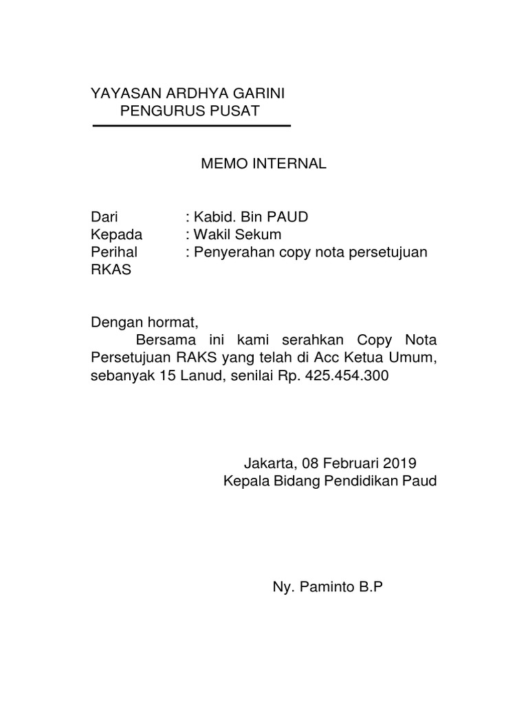 Memo Dan Nota | PDF