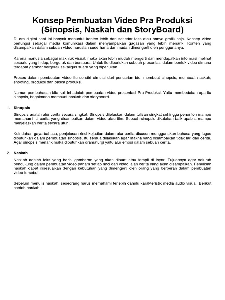 Konsep Pembuatan Video Tutorial | PDF