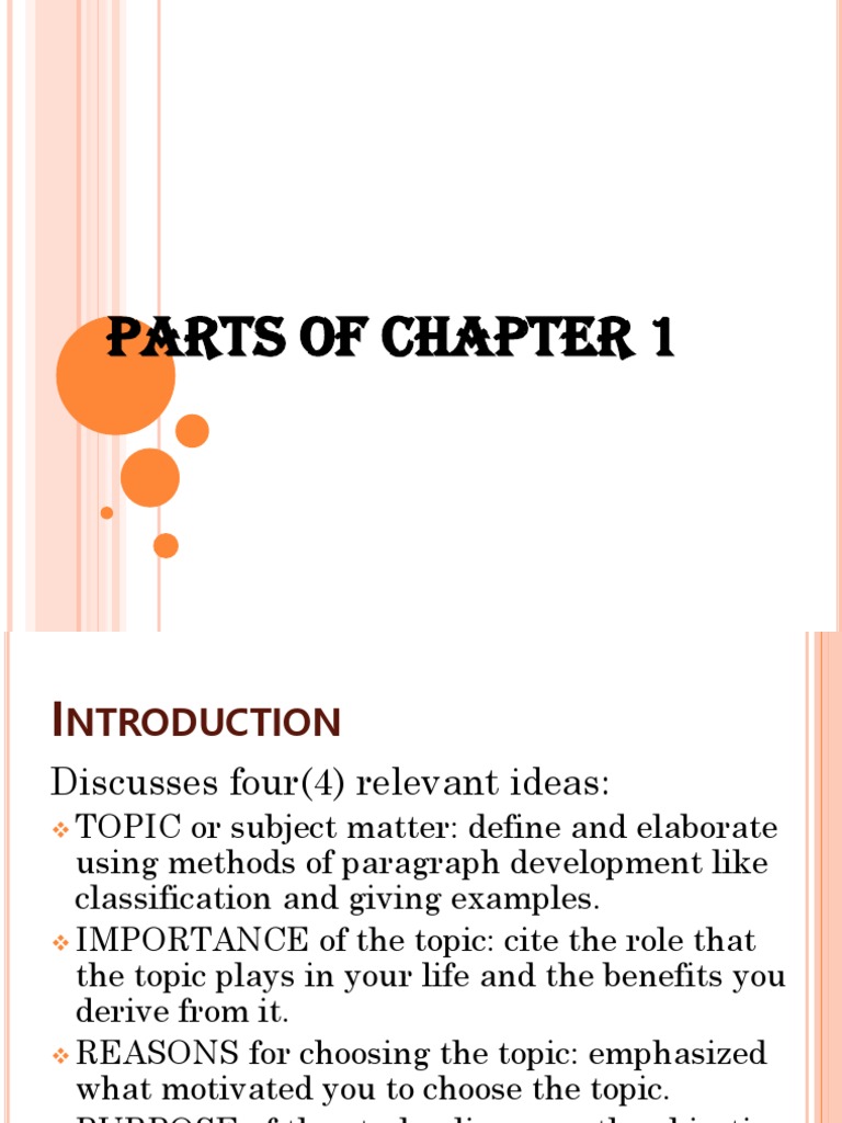 Parts of Chapter 1 | PDF | Hypothesis | Justification