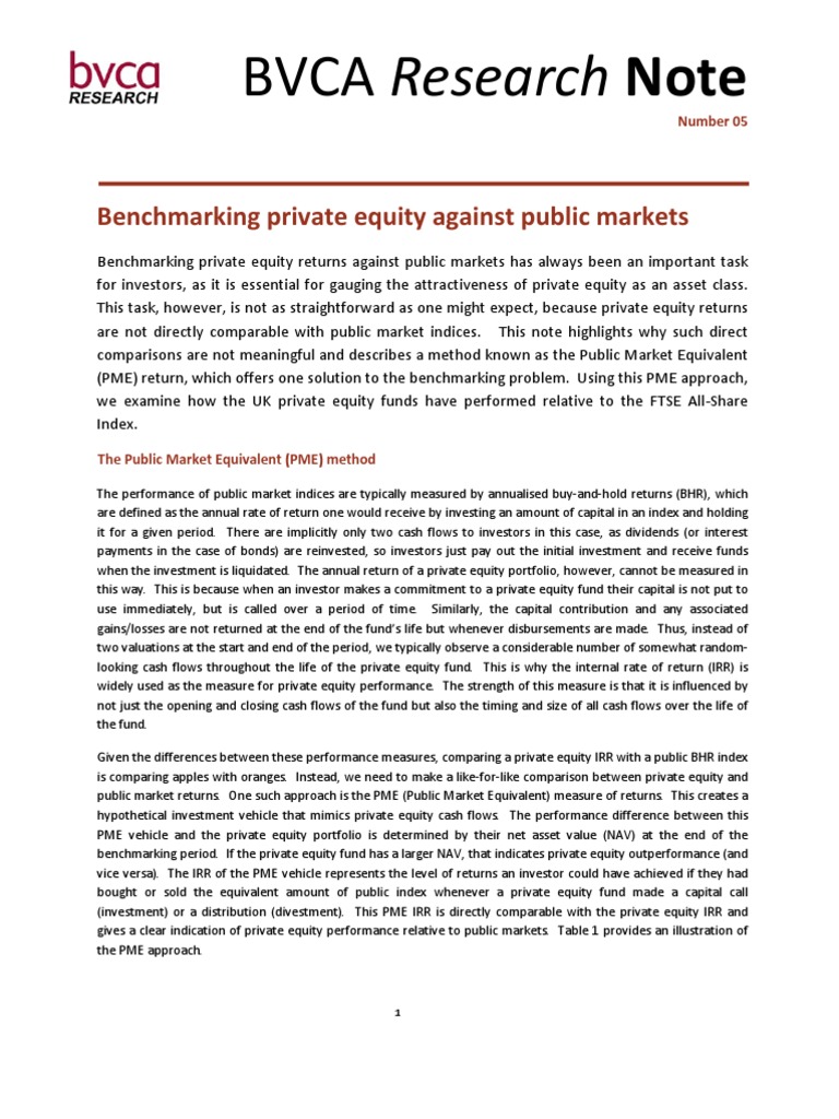Private Equity Bench Marking | PDF | Money | Financial Economics