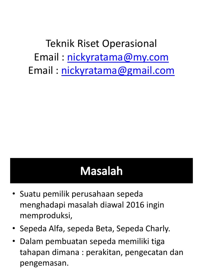 Metode Simpleks - Teknik Riset Operasional | PDF