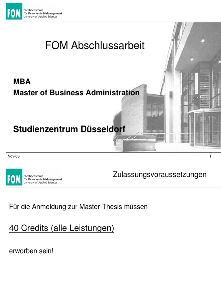 FOM Master Thesis Info | PDF