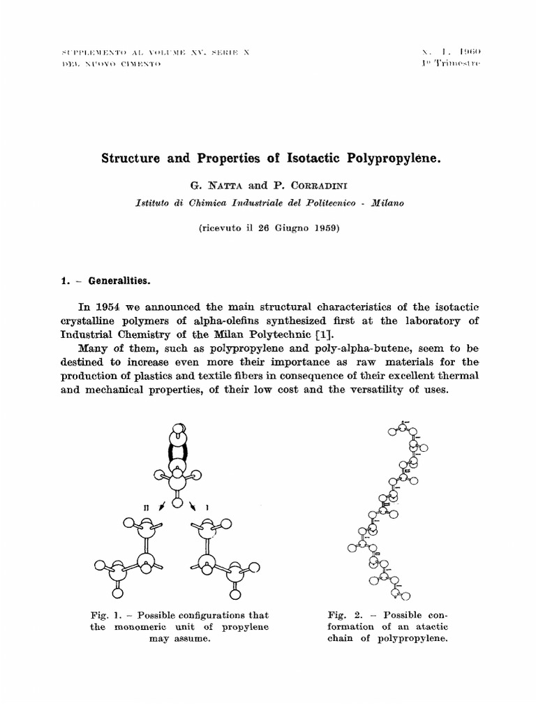 Structure and Properties Oi Isotactic Polypropylene | PDF | Catalysis ...