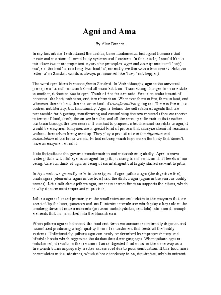 Agni and Ama | PDF | Ayurveda | Bloating