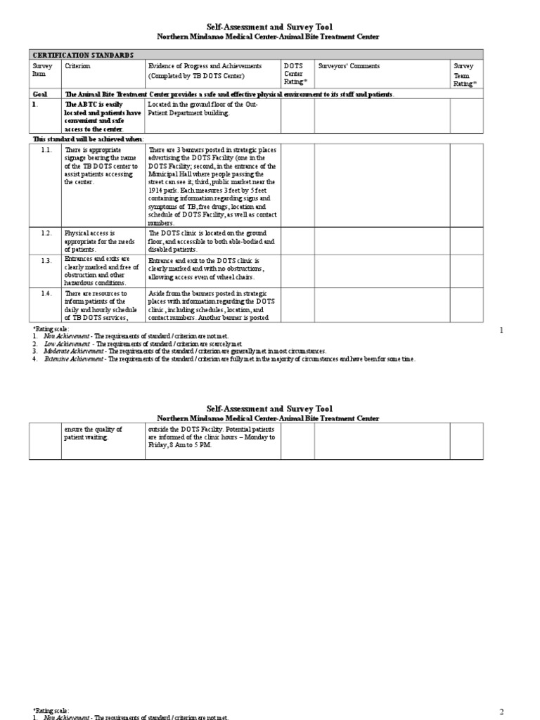 Self-Assessment Form Official-ABTC | PDF | Tuberculosis | Physical Therapy