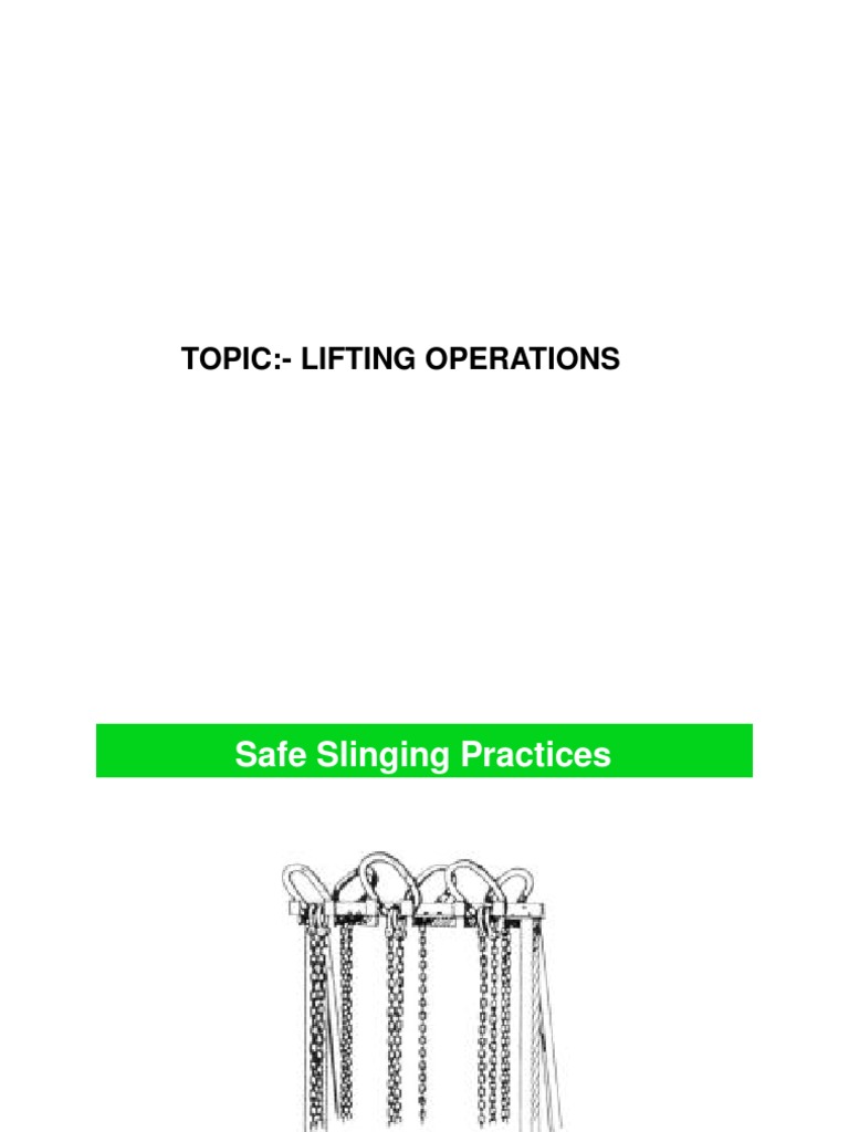 11-Lifting Operations | PDF
