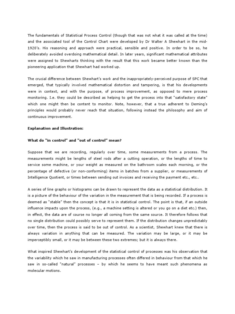 Explanation and Illustration: What Do "In Control" and "Out of Control ...