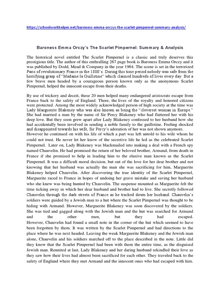 Scarlet Pimpernel | PDF | The Scarlet Pimpernel | Emma Orczy