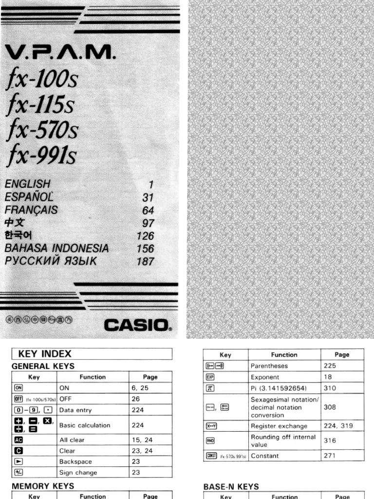 Casio Fx-100s - Calculator Manual English | PDF