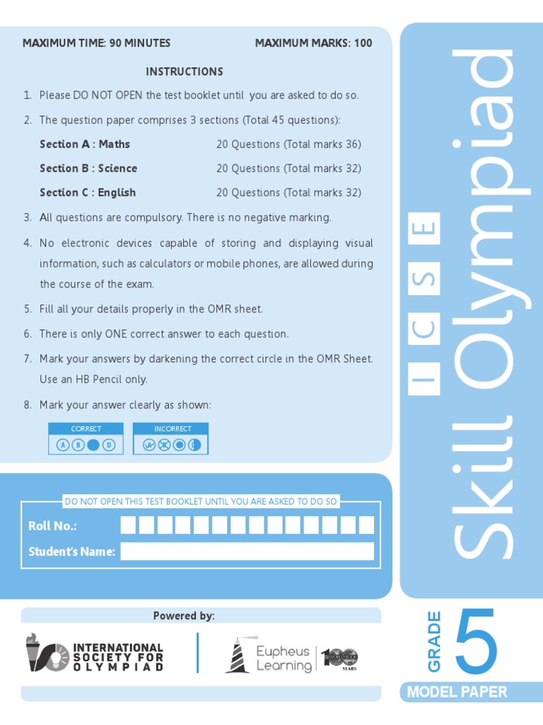 ISFO ICSE Paper Grade-5 | PDF | Seedling | Seed