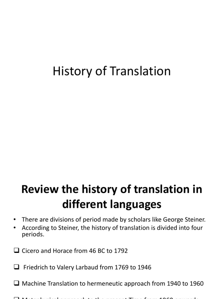 Translation Studies History | PDF | Translations | Word
